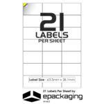 21 Labels Per Sheet | A4 Label Templates | Word Compatible